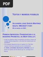 Actividad Integradora #3: Textos Y Mundos Posibles. | PDF | Mary Shelley | Frankenstein