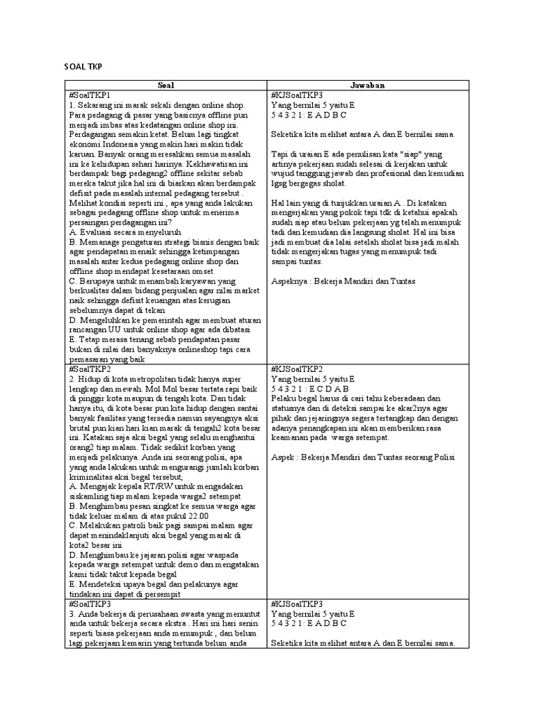 Soal TKP 3 | PDF