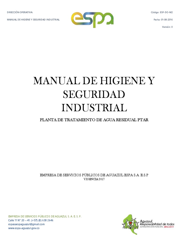 Manual de Higiene y Seguridad | PDF | Primeros auxilios | Agua