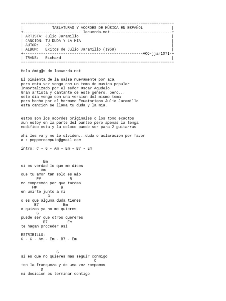 Tu Duda y La Mia | PDF