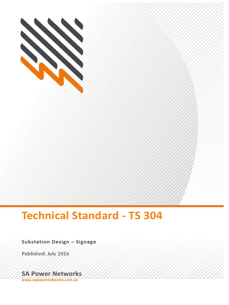 Signs Technical Standard TS-304 - Substation Design - Signage | PDF ...
