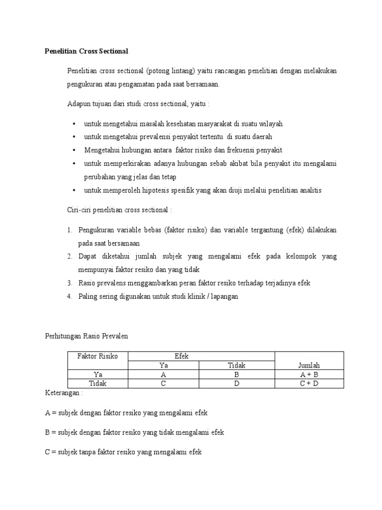 Penelitian Cross Sectional Pdf