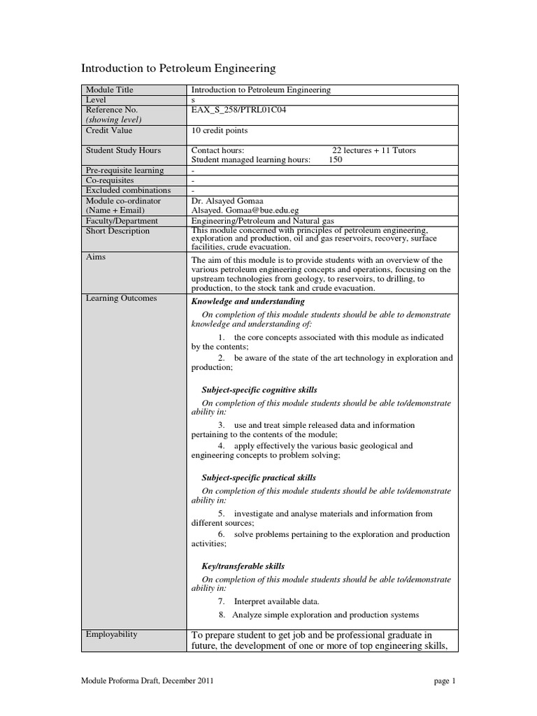 Introduction To Petroleum Engineering | PDF | Petroleum | Hydrocarbon ...