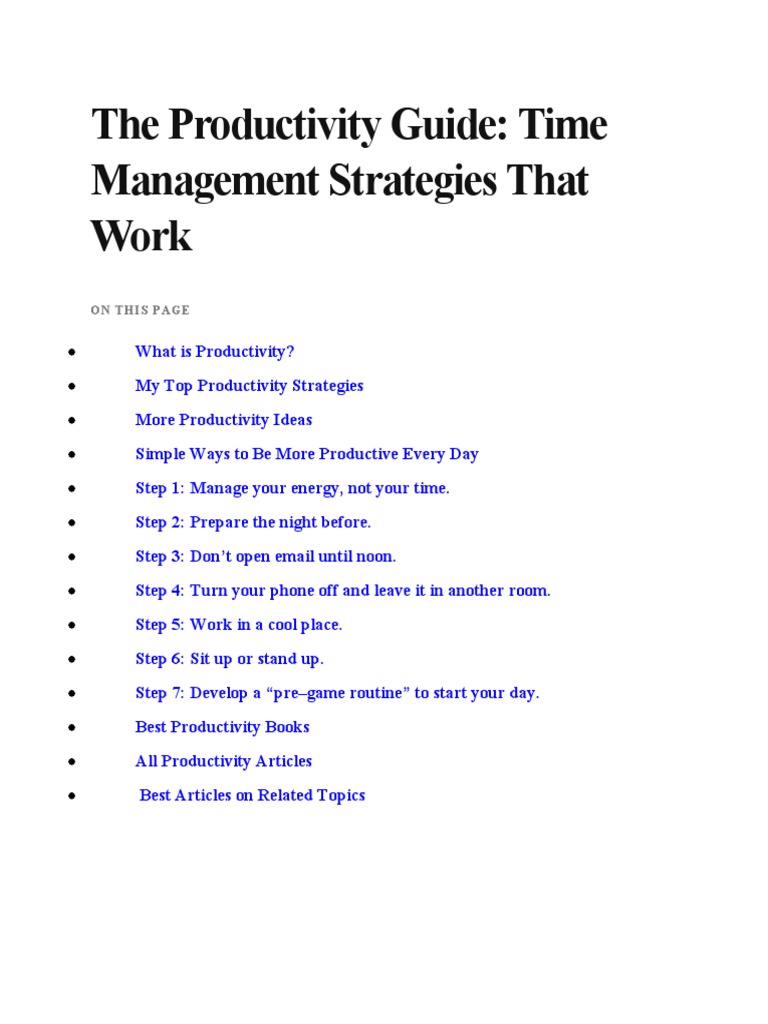 The Productivity Guide | PDF