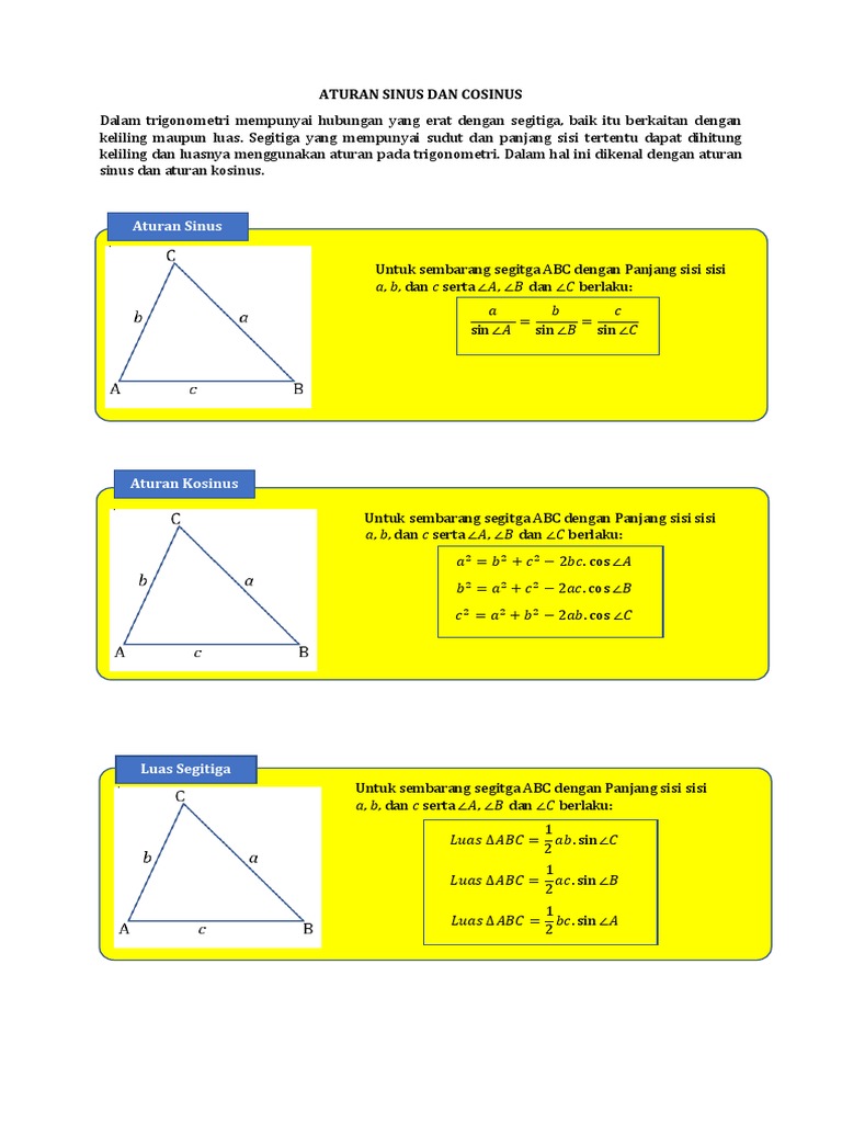 Aturan Sinus Dan Cosinus | PDF