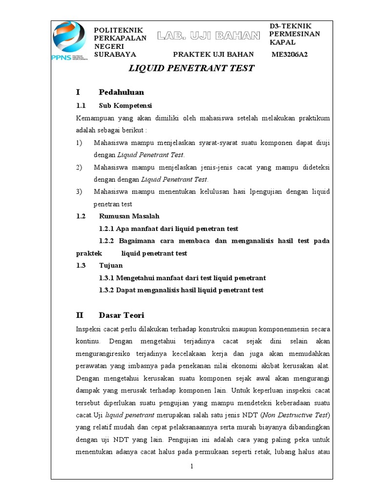 Liquid Penetrant Test | PDF
