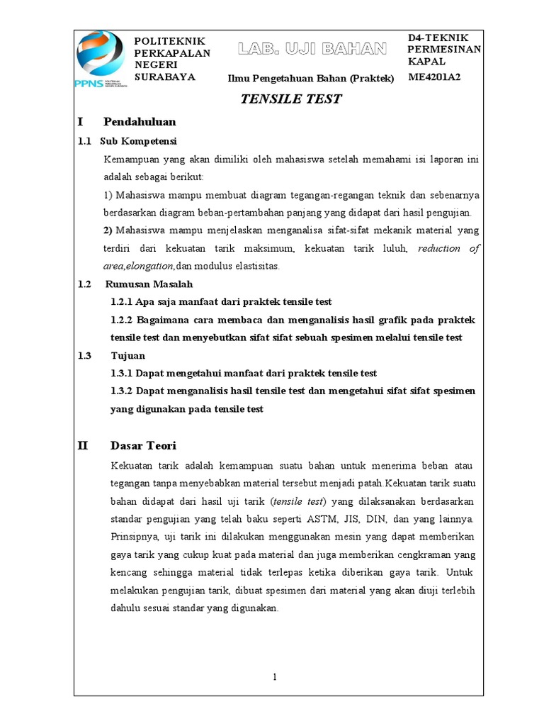 Tensile Test | PDF