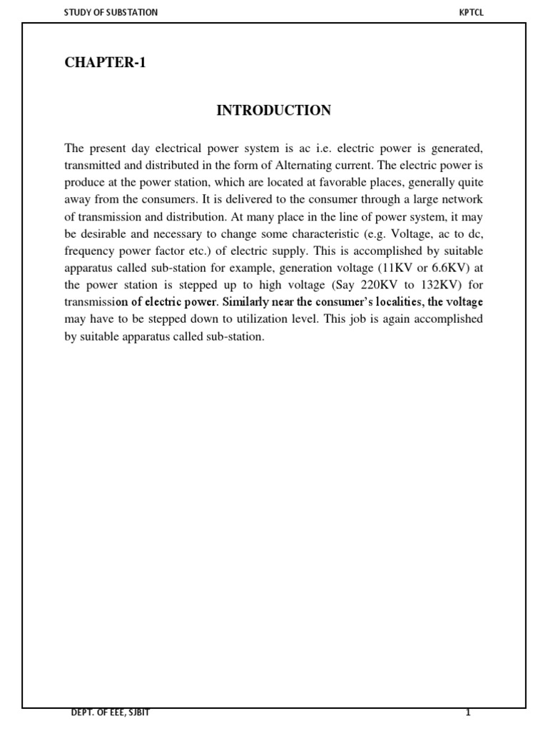 An Overview of the 220/66/11kV New Receiving Substation (NRS) Operated ...