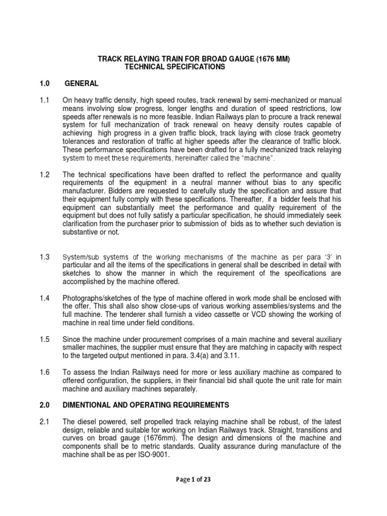 TRT - Approved by RB (2009) | PDF | Track (Rail Transport) | Rail Transport