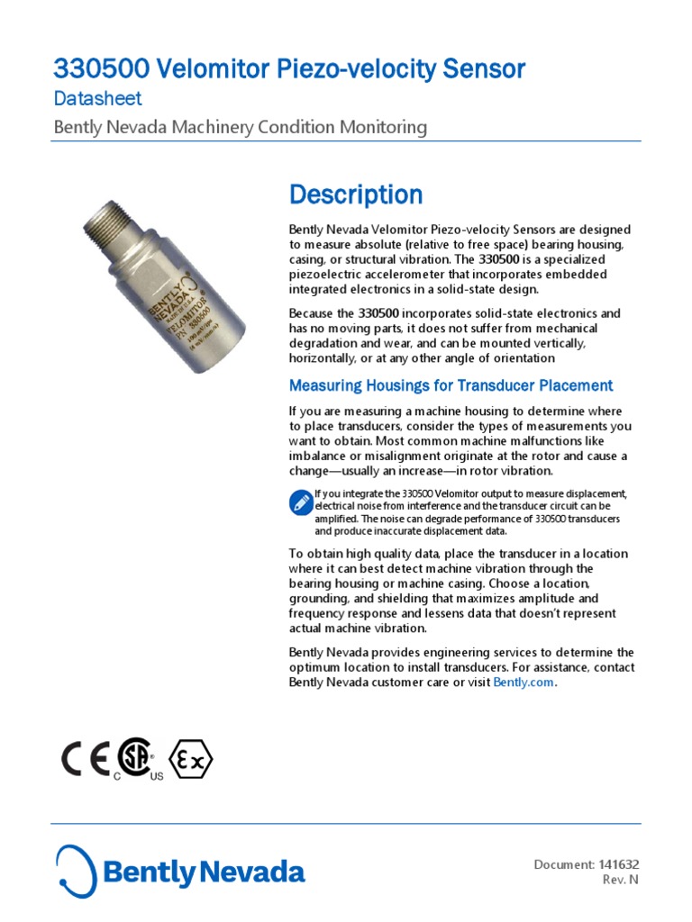 Velomitor Piezo-Velocity Sensor Datasheet - 141632 | PDF | Electricity ...
