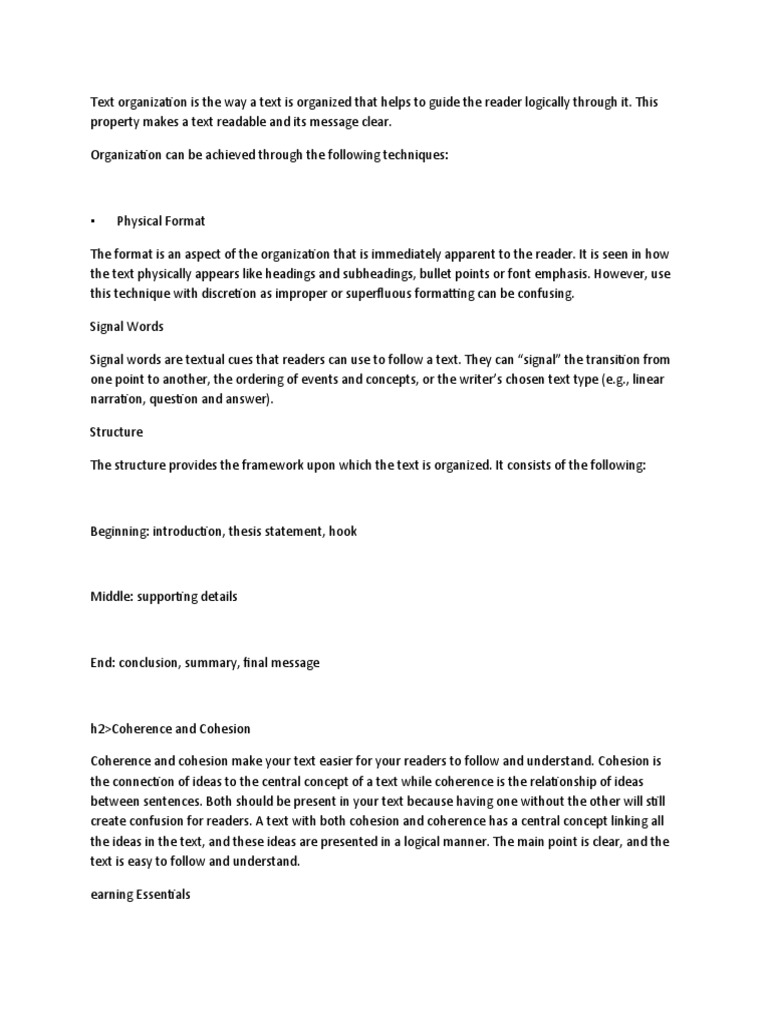 Text Organization 1 | PDF | Punctuation | Letter Case