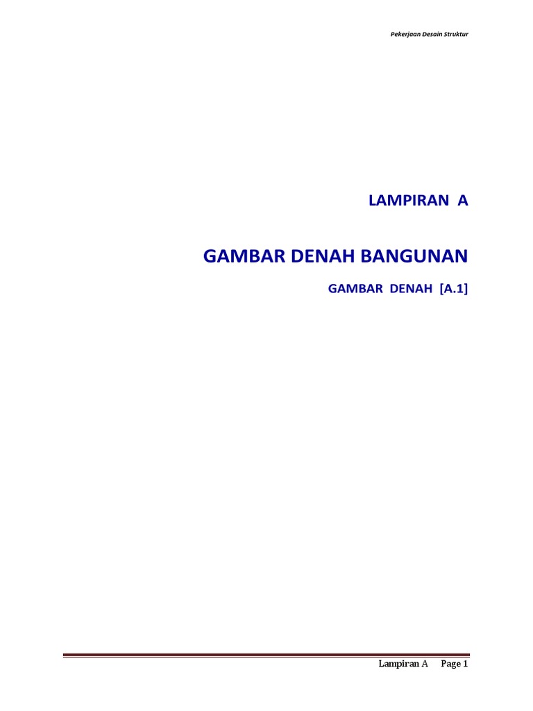 Denah Bangunan Lantai 1 hingga Atap | PDF