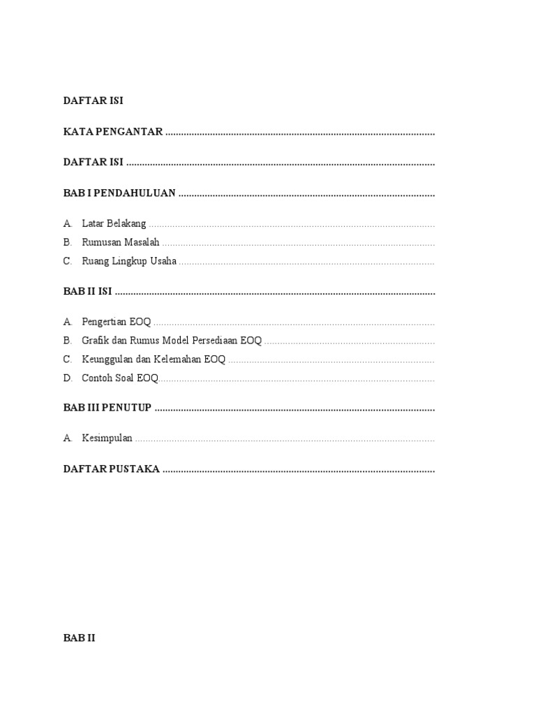 Makalah Eoq (Revisi) | PDF | Bisnis | Pengelolaan Keuangan & Uang