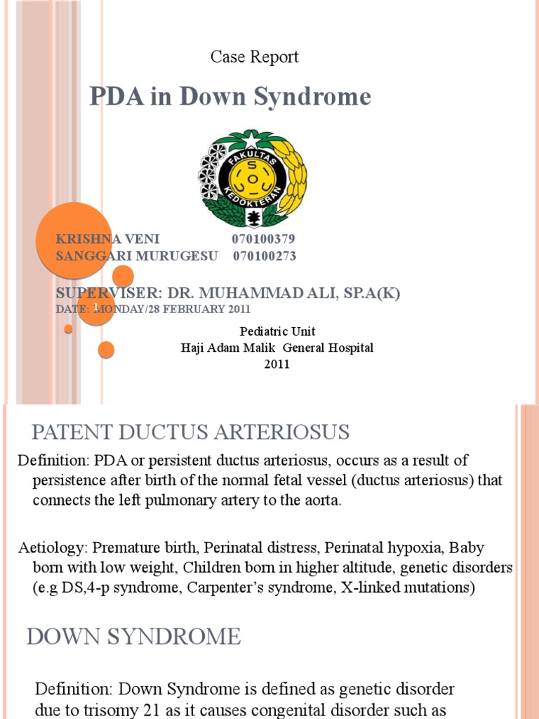 PDA in Down Syndrome: Case Report | PDF | Heart Valve | Heart