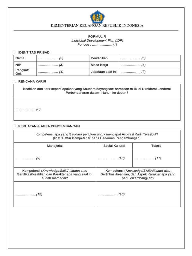 Form IDP Dan Panduan Untuk Assessment | PDF | Bisnis