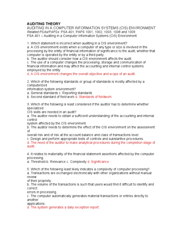 Auditing Theory | PDF | Computer Network | Databases