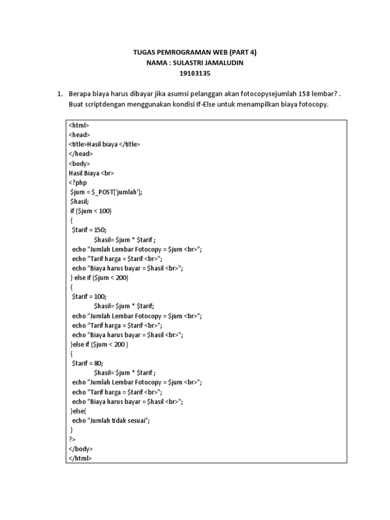 Tugas Pemrograman Web | PDF