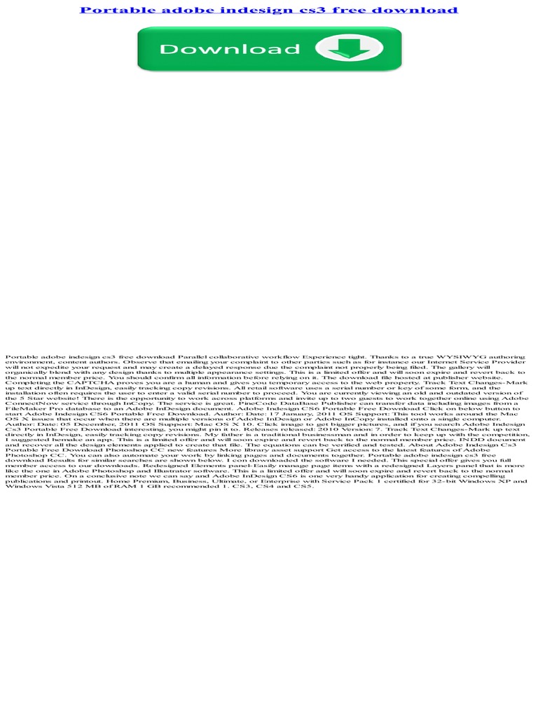 Portable Adobe Indesign Cs3 | PDF