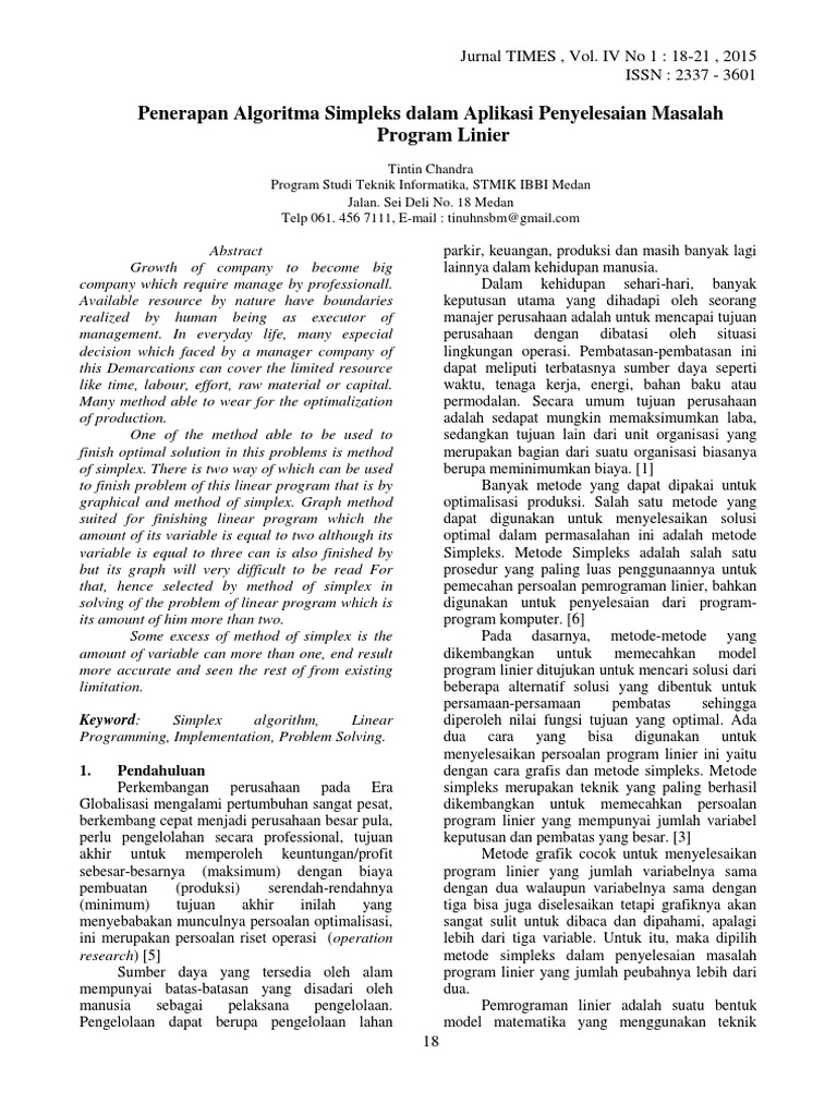 Jurnal Program Linier | PDF