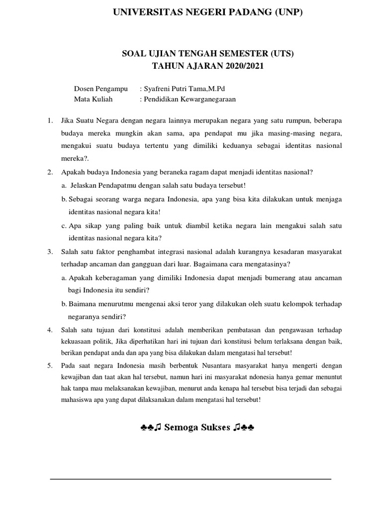 Soal UTS | PDF
