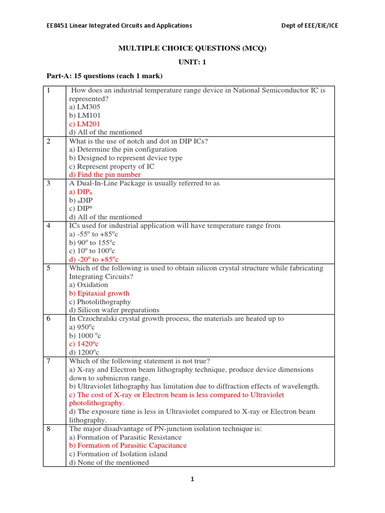 Lic MCQ | PDF | Operational Amplifier | Amplifier