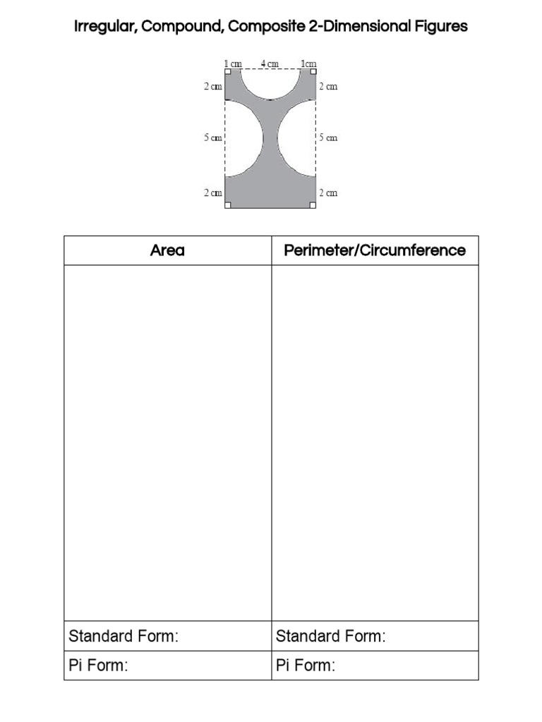 Area and Perimeter of 2D Figures | PDF
