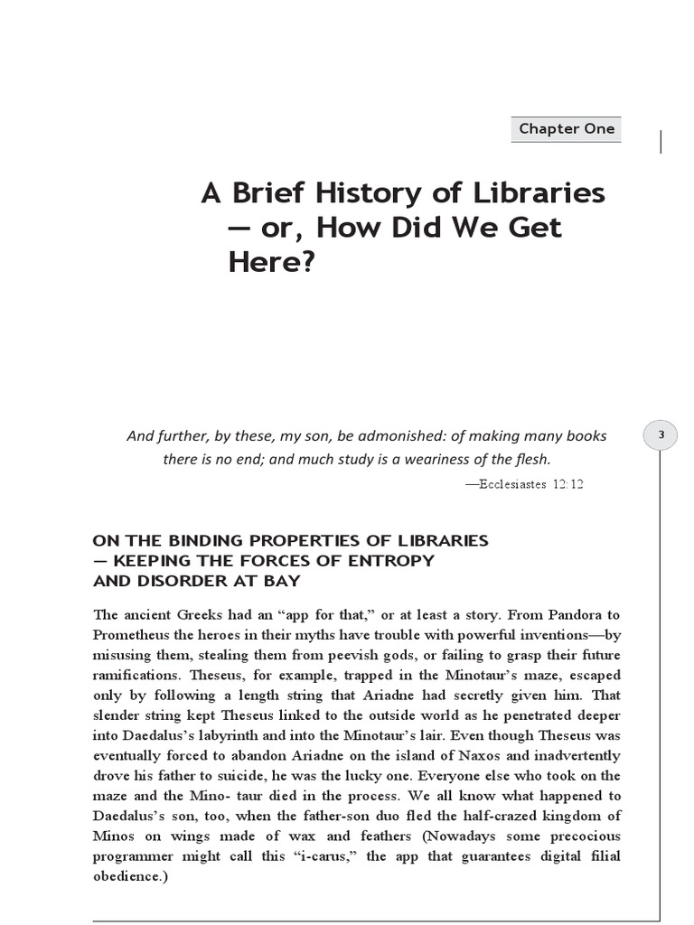 A Brief History of Libraries - Or, How Did We Get Here? | PDF | Digital ...