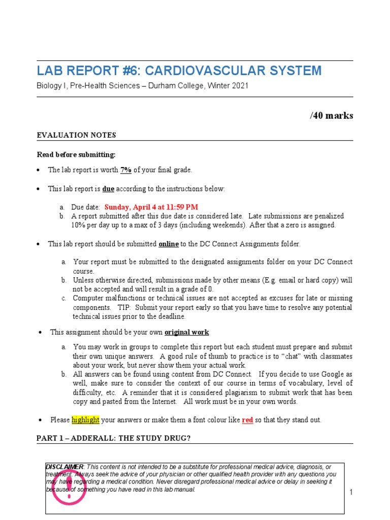 Lab Report: Cardiovascular System Analysis | PDF | Heart Valve | Atrium ...