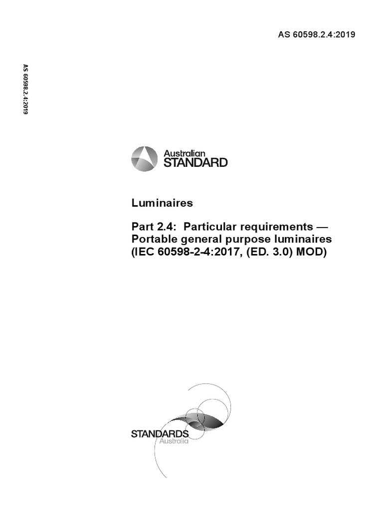 As 60598.2.4-2019 | PDF | Electrical Wiring | International ...