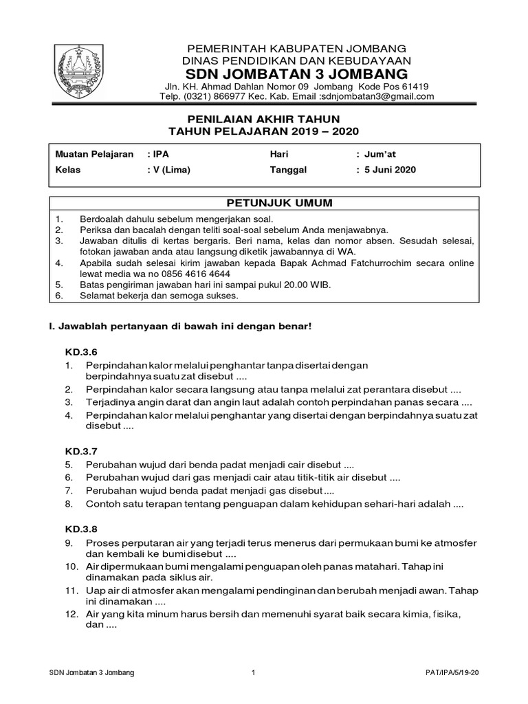 IPA-SDN-Jombatan-3-Jombang | PDF
