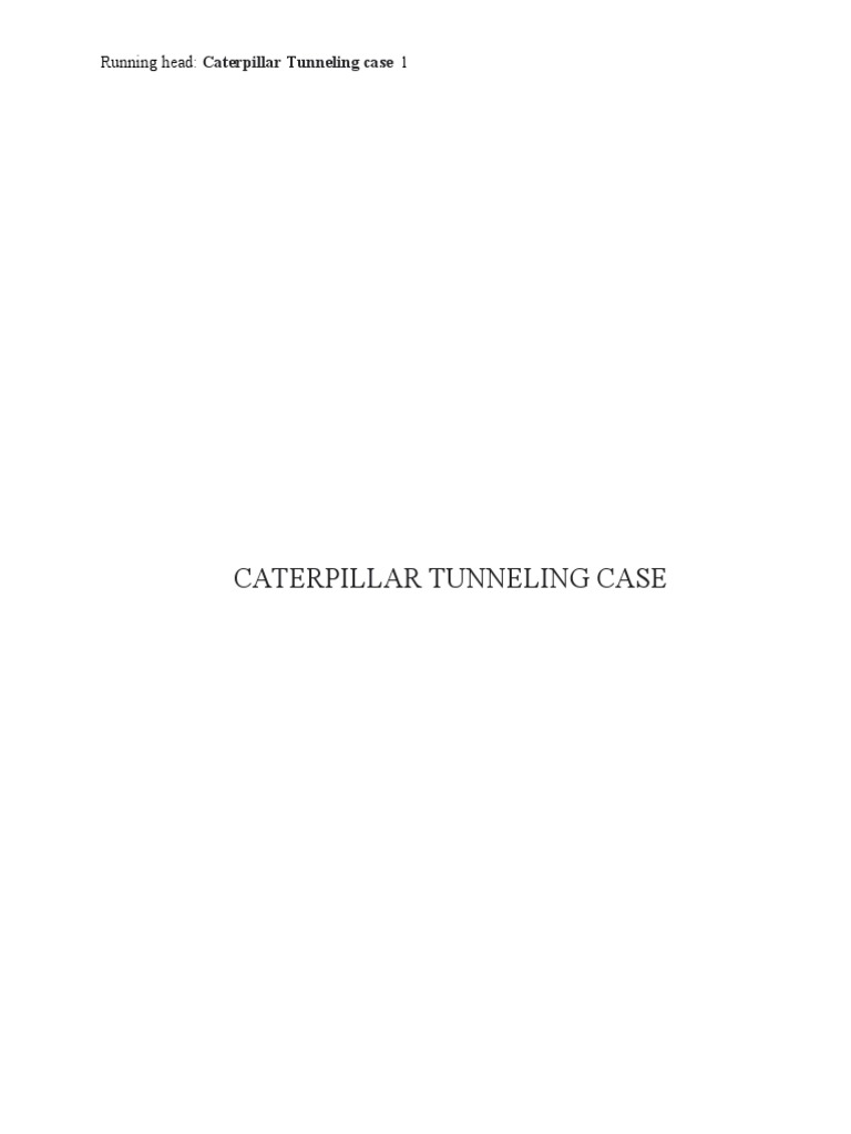 CATERPILLAR TUNNELING CASE Updated | PDF | Mergers And Acquisitions ...