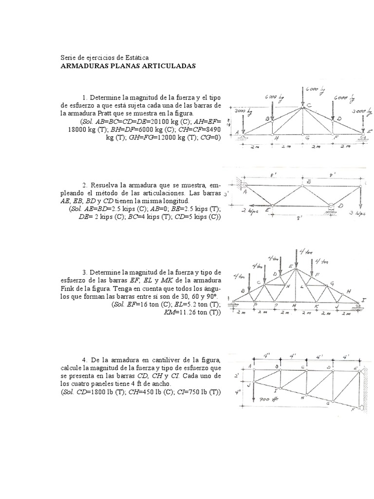 Ejercicios Armaduras | PDF