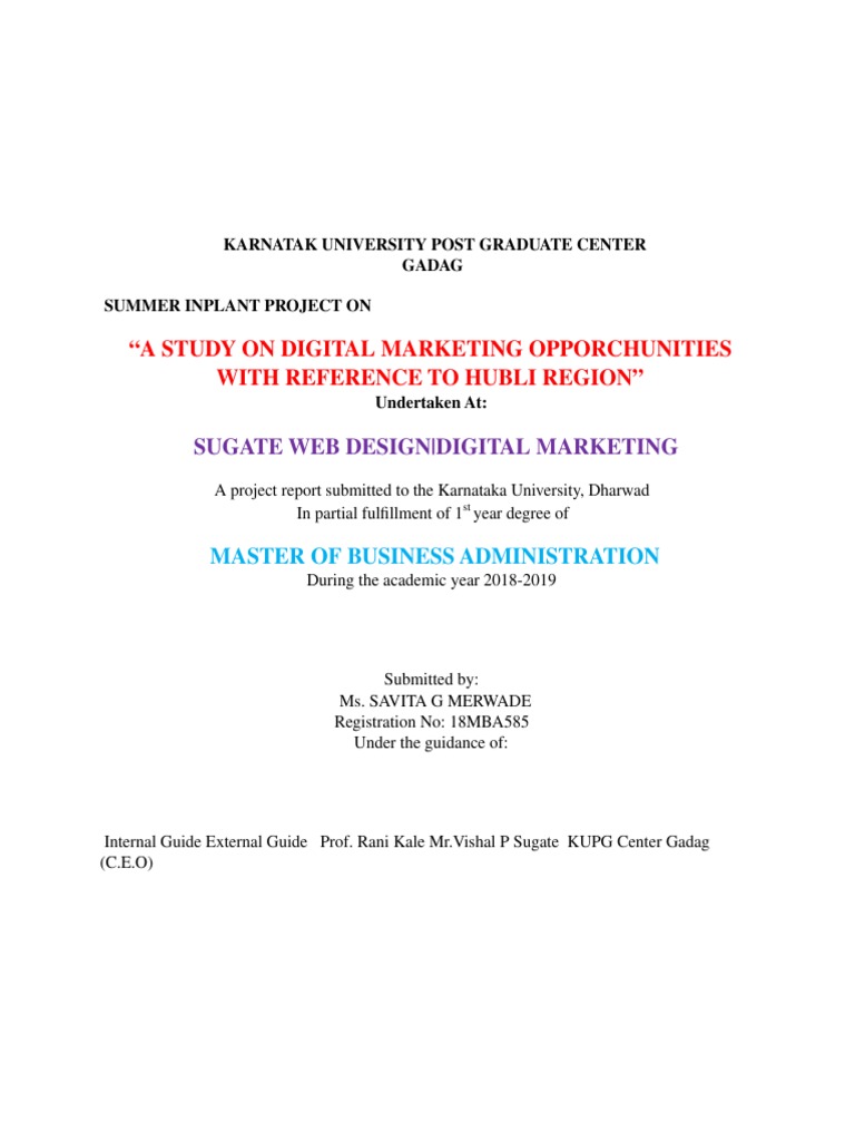 1 - Digital-Marketing-Project-Report-for-MBAs FINAL | PDF | Search ...