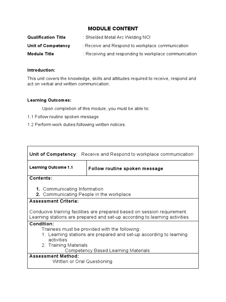 Basic Competencies of SMAW | PDF | Nonverbal Communication | Body Language