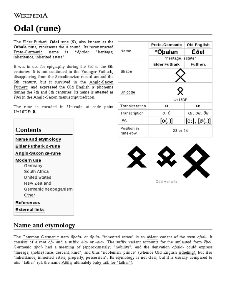 Odal (Rune) : Ōþalan Ēðel | PDF | Western Calligraphy
