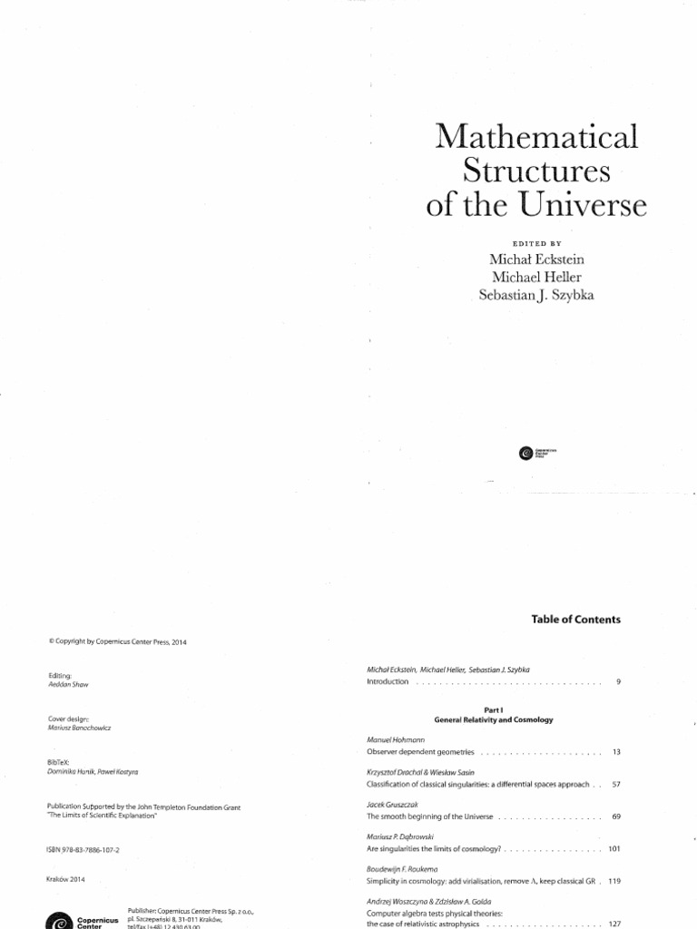 Mathematical Structures of The Universe | PDF | Spacetime ...
