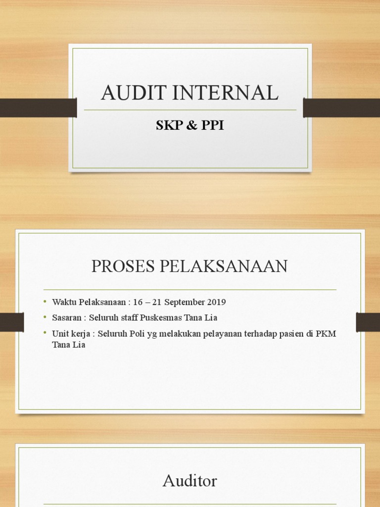 Audit SKP dan PPI Puskesmas Tana Lia | PDF