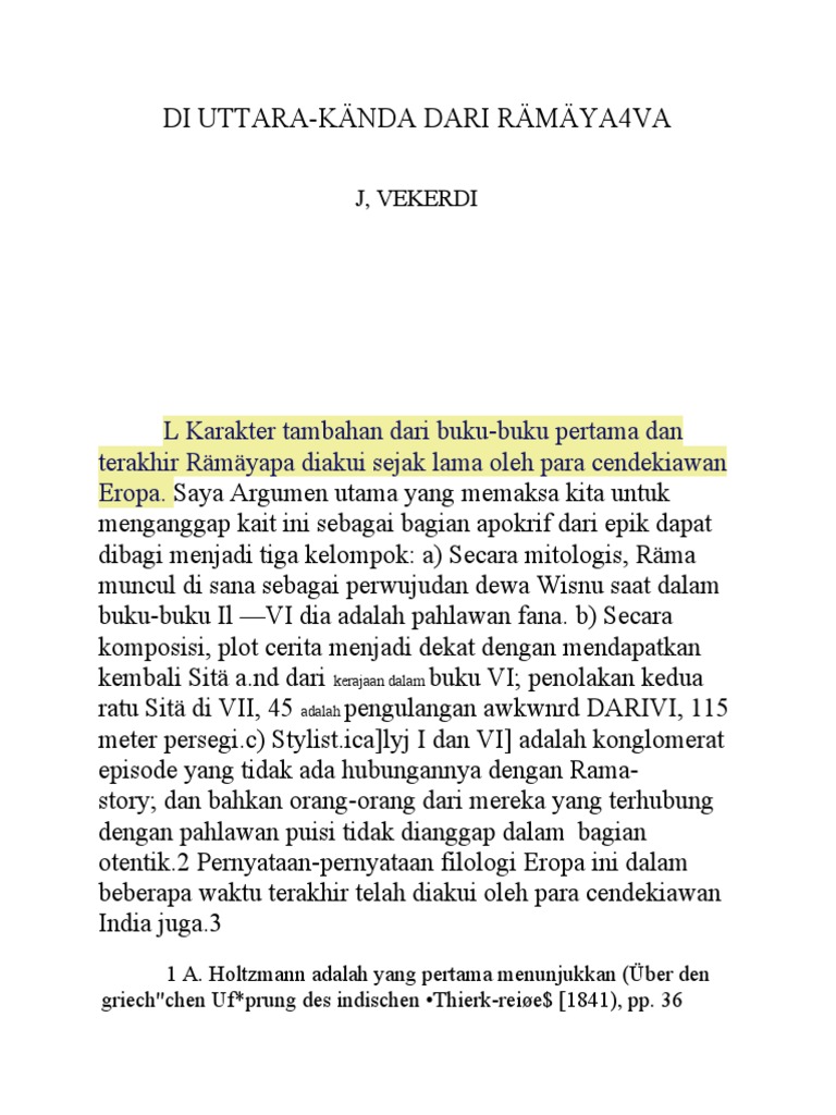 DI UTTARA Kanda Ramayana Translate | PDF