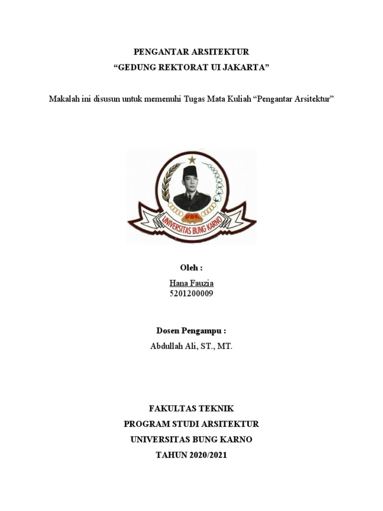 Ikon Arsitektur: Gedung Rektorat UI | PDF