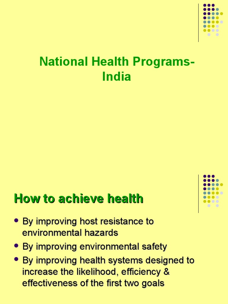 Overview of India's National Health Programs | PDF | Preventive ...