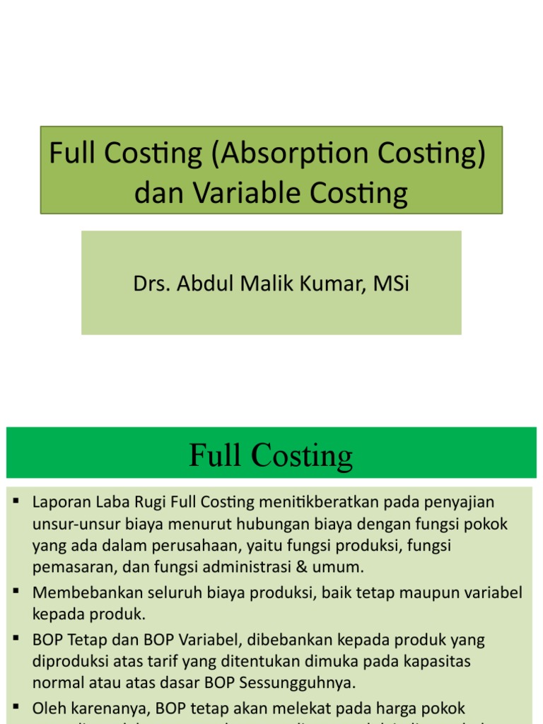 Soal Tugas Variable Costing | PDF | Pengelolaan Keuangan & Uang