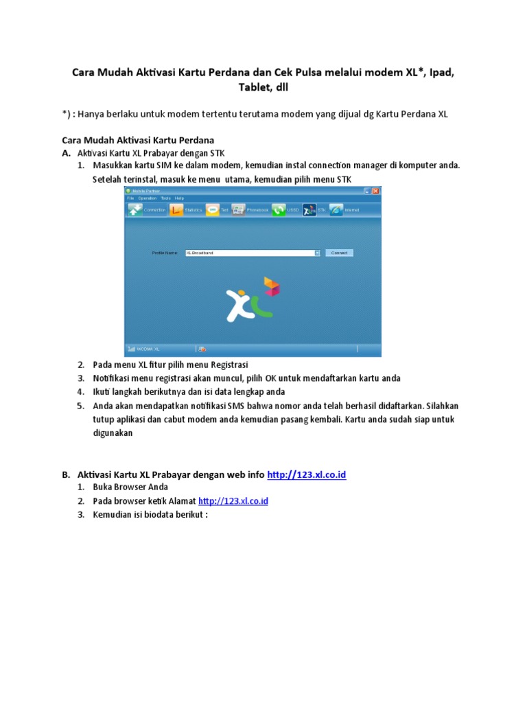 Info Cara Mudah Aktivasi Dan Cek Pulsa Melalui Modem Ipad Tablet | PDF
