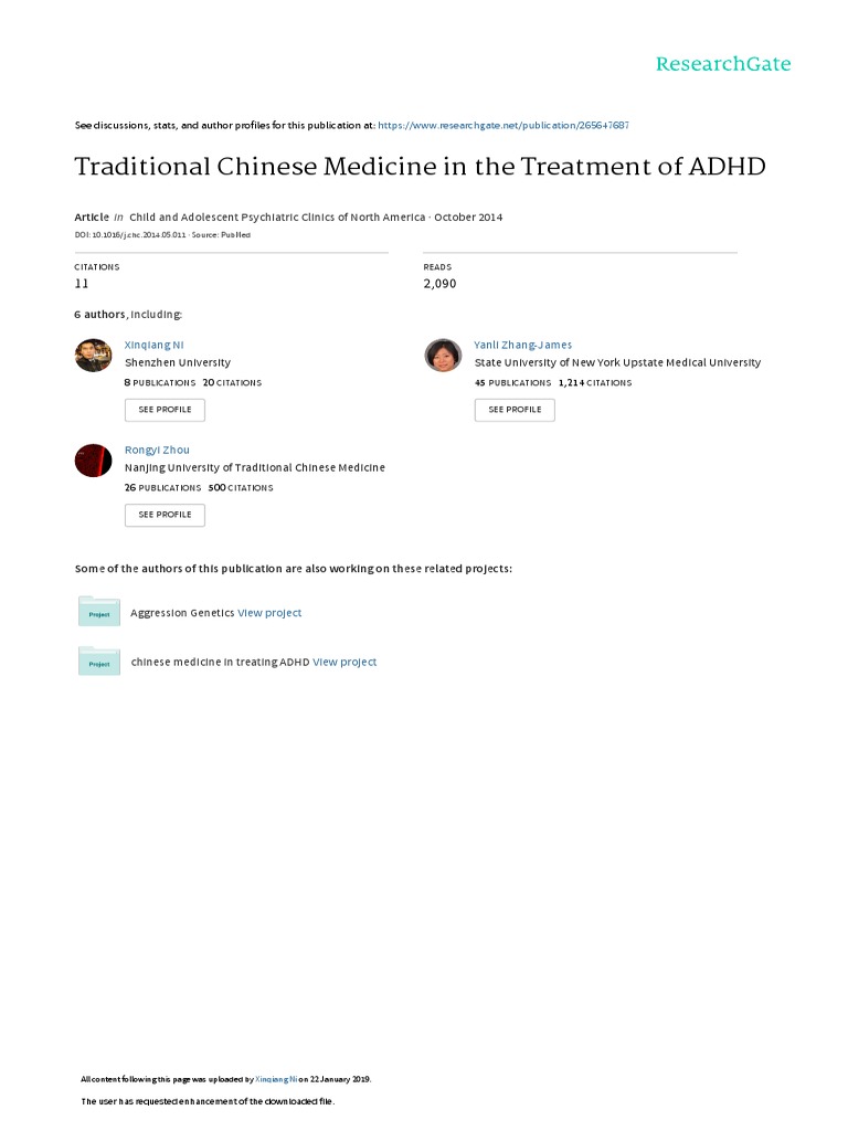 Traditional Chinese Medicine in The Treatment of ADHD | PDF ...