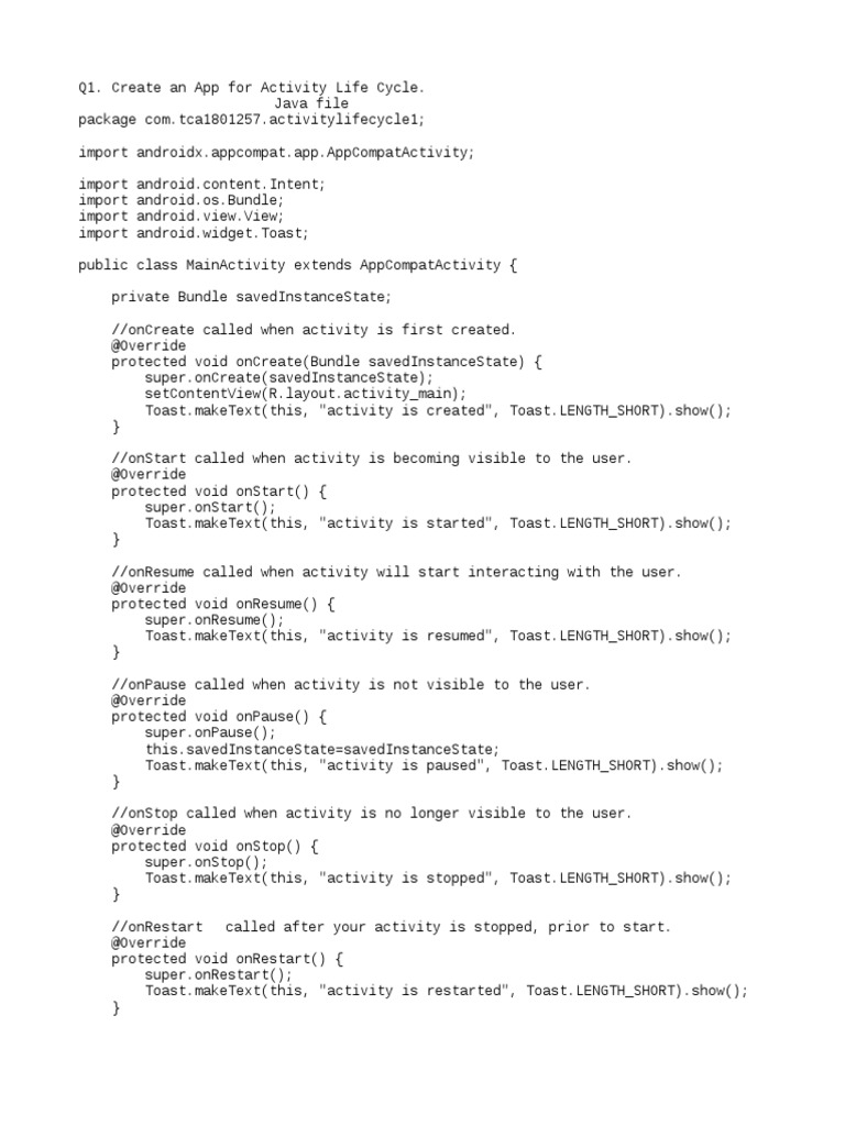 Android Programs | PDF | Android (Operating System) | Mobile Computers