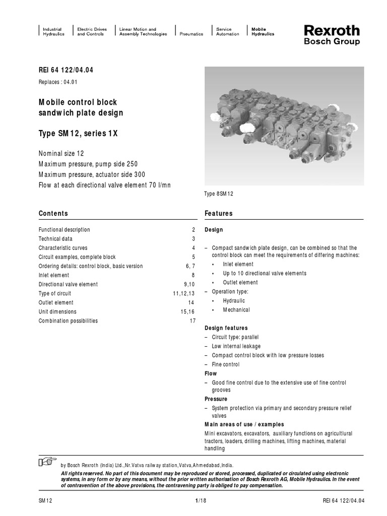 SM-12 - Rexroth | PDF | Valve | Hydraulics
