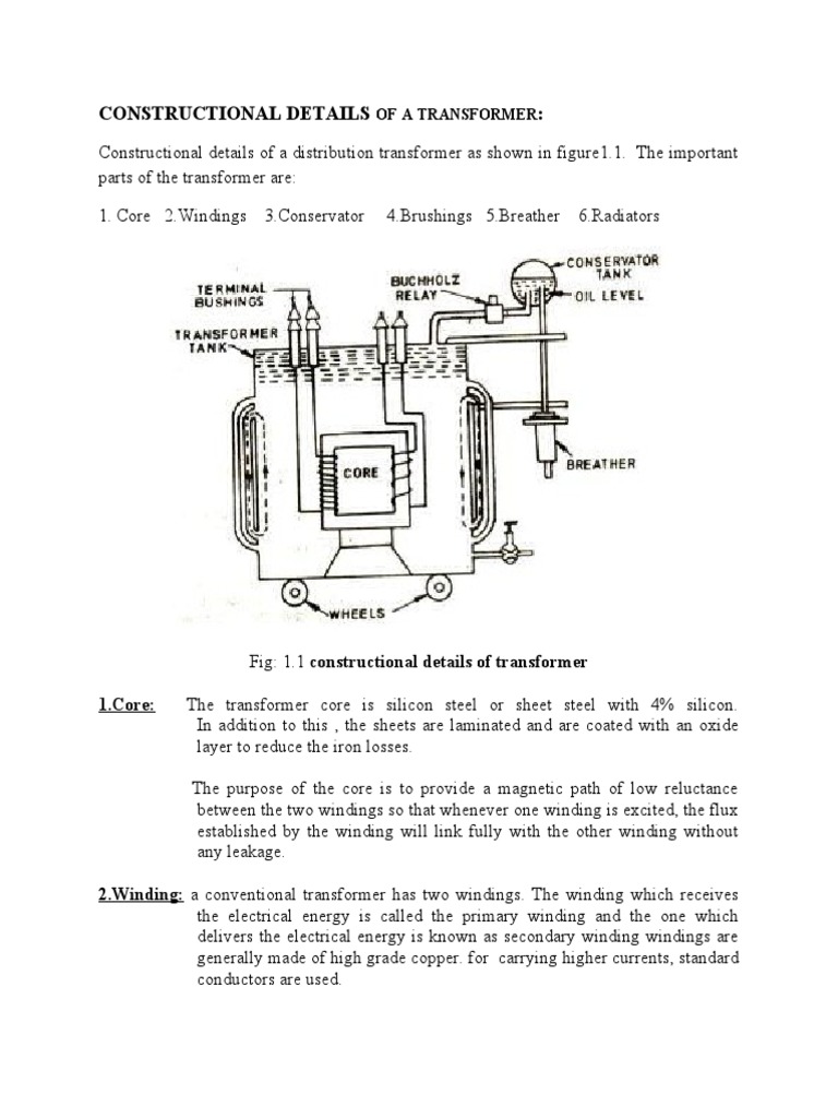 Constructional Details:: OF A Transformer | PDF