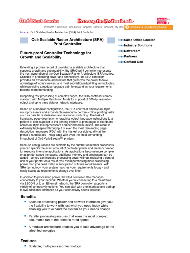 SRA3 Controller | PDF | Scalability | Printer (Computing)