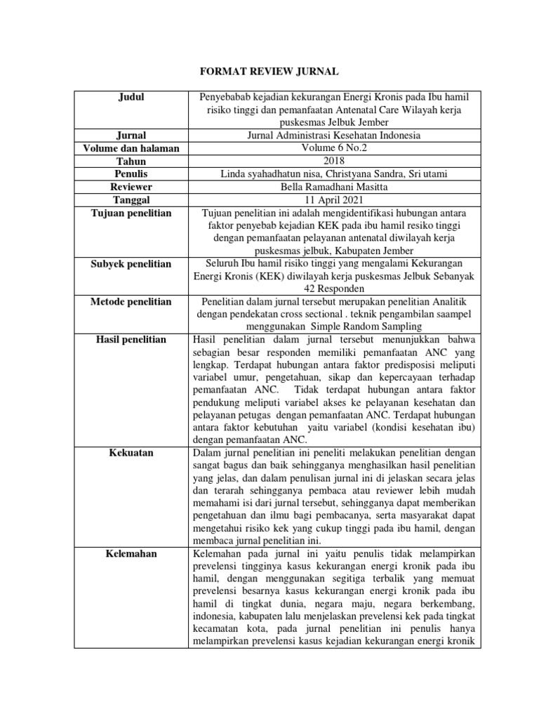 Review Jurnal Part 2 Bella Ramadhani Masitta | PDF