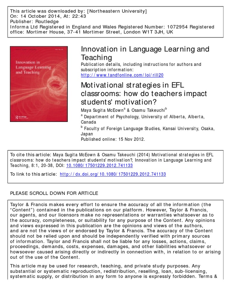 Innovation in Language Learning and Teaching | PDF | English As A ...