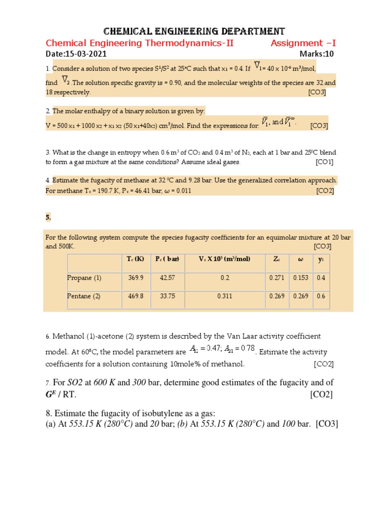 CET-II Assignment 1 .Doc 1 | PDF | Ethanol | Physical Chemistry